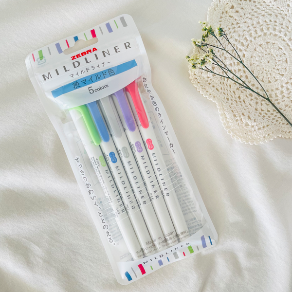 Zebra Mildliner Highlighters | 5 pack - Cool & Refined – MIZU NO OTO